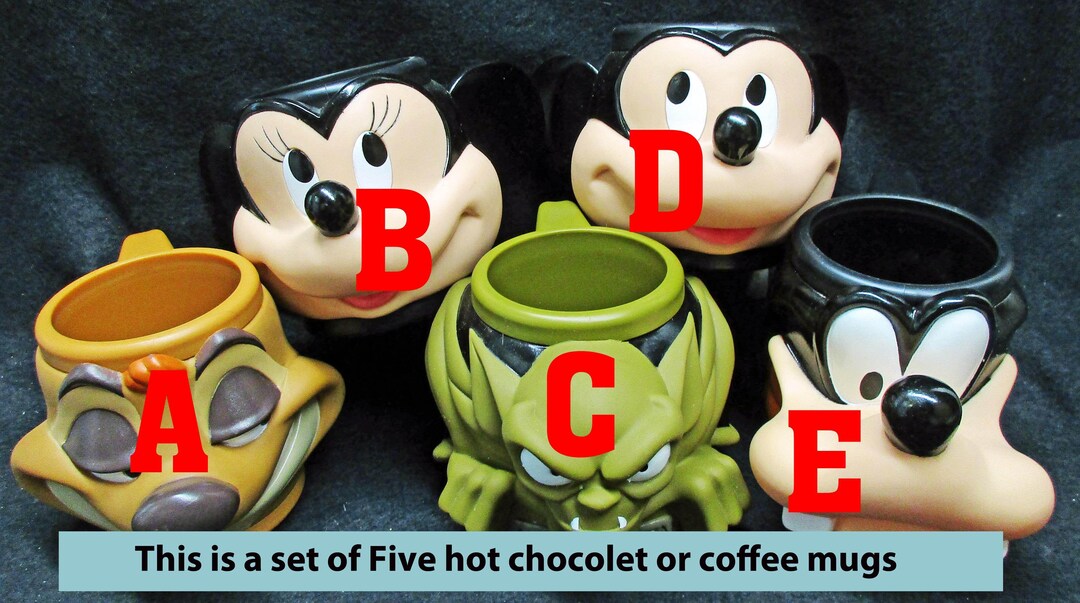 No.3220a 5 Walt Disney, Character Cups. Never Used. Hot Chocolate or ...