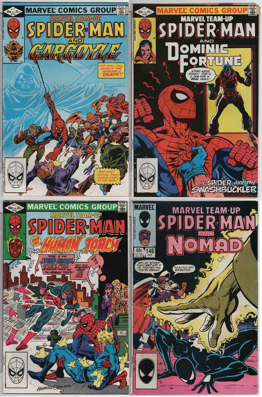 2595aa Set of 4 Marvel Comics Group Team Up Spider Man And - Etsy