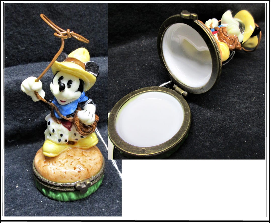 No.3664) Disney Mickey Mouse Porcelain Hinged Pill Box, Original Box ...