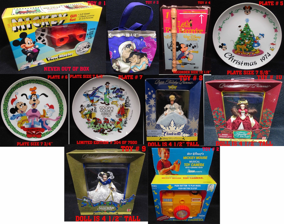 No.2029a Disneys 9 Collectible Disneyana Items. 20 Years Old Mint ...
