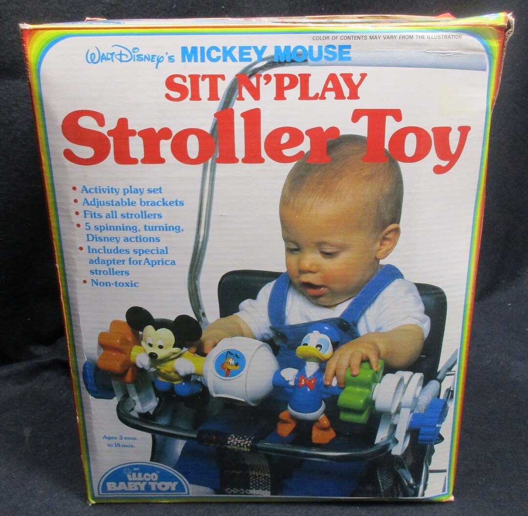No.3463) Disney Mickey Mouse Sit N Play Stroller Toy. Over 30 Years Old ...