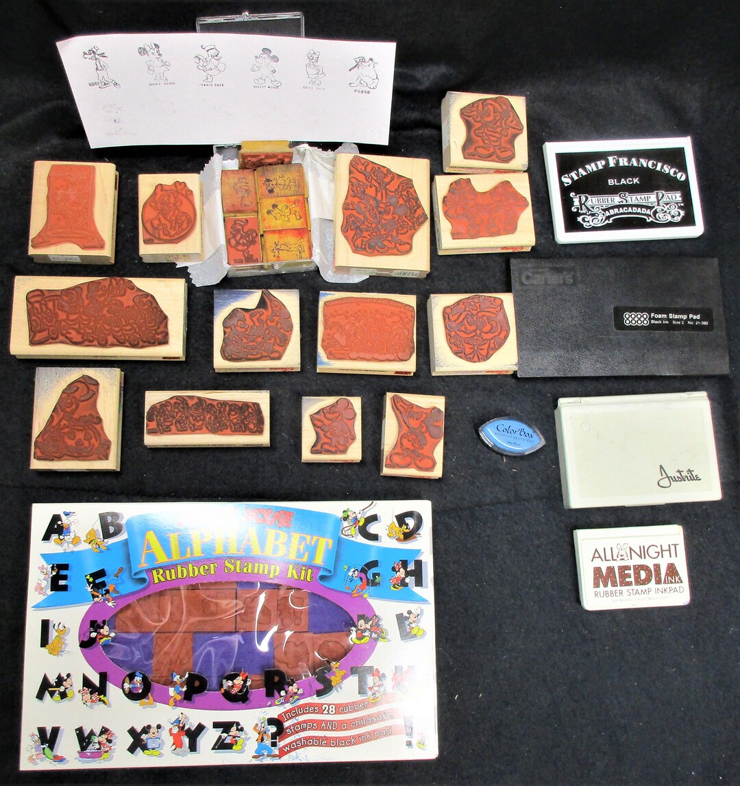 No.3669) 47 Piece Disney Rubber Stamp Collection. Some New and Some ...