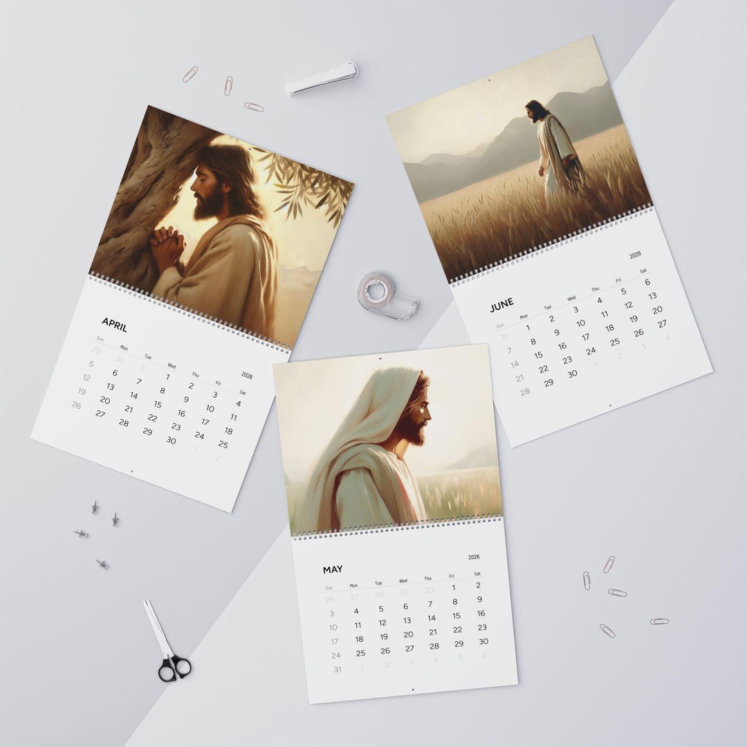 Jesus Christ Wall Calendar | 2026 Religious Calendar, Christian Artwork ...
