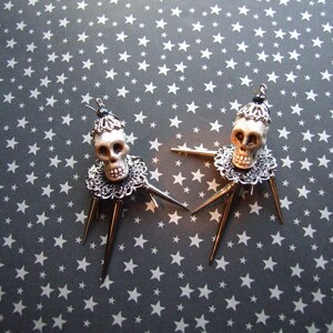 Jester Skull Filigree Chandelier Statement Earrings / Gothic Skulls ...