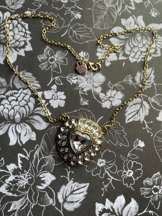 Beautiful Marquise Rhinestone Heart Necklace / Vintag… - Gem