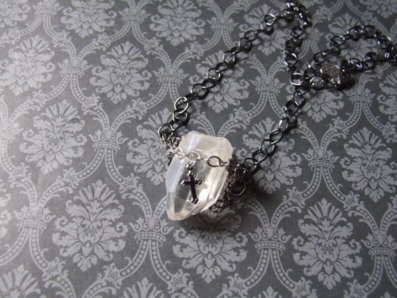 Medieval Warrior Quartz and Cross Pendant / Christian Warrior Quartz ...