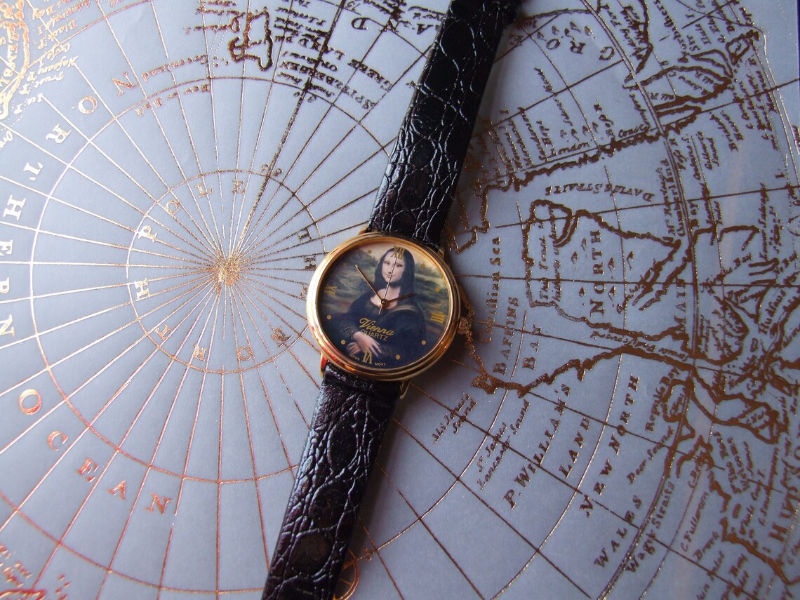 Vintage Early 90's Women Mona Lisa Quartz Watch/vintage Da Vinci Mona ...