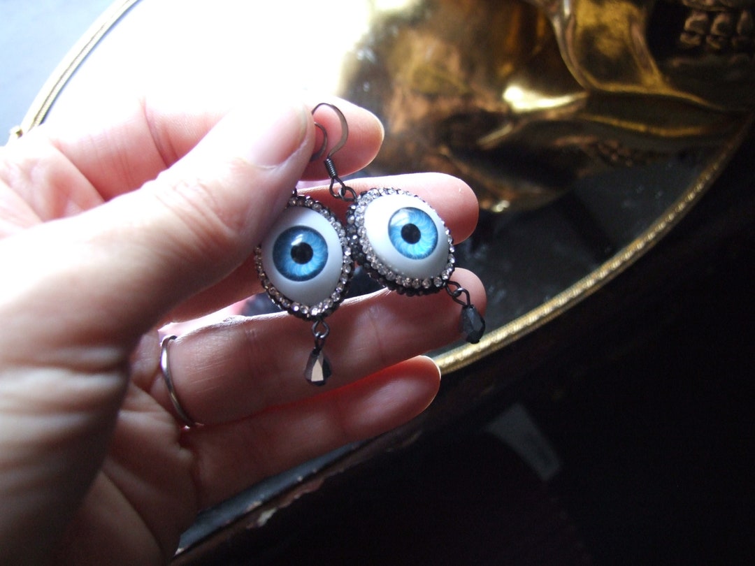Rhinestone Double Sided Eyeball Statement Earrings / Evil Eye ...