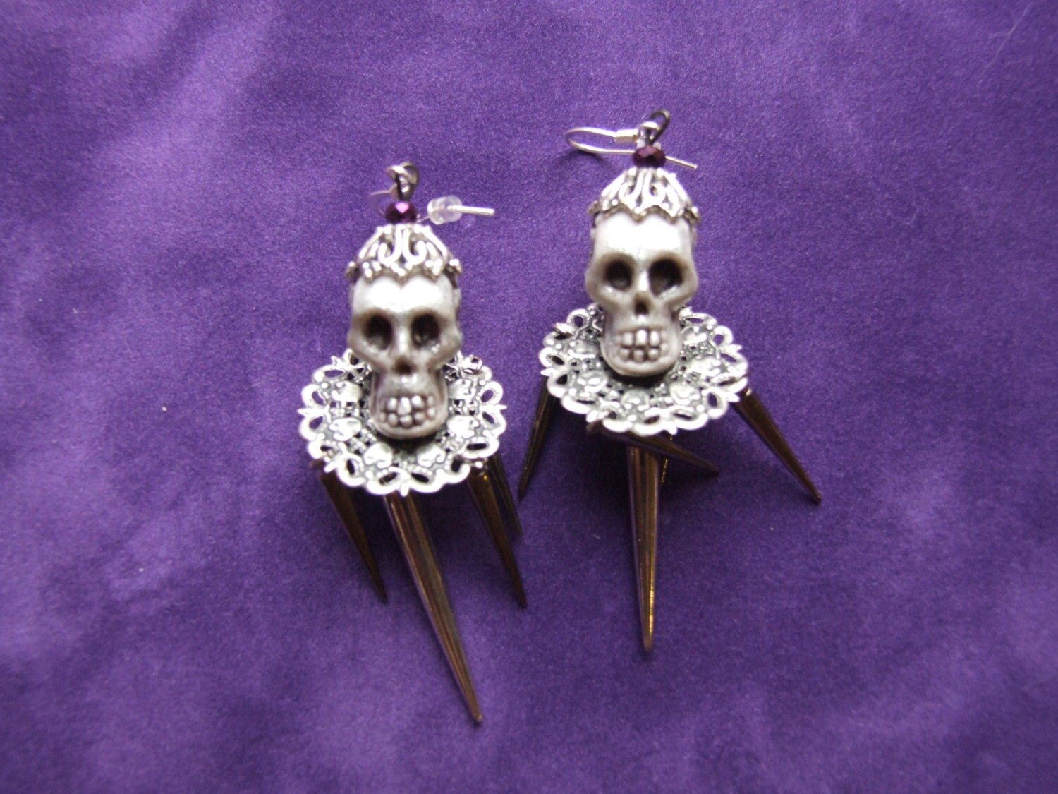 Jester Skull Filigree Chandelier Statement Earrings / Gothic Skulls ...