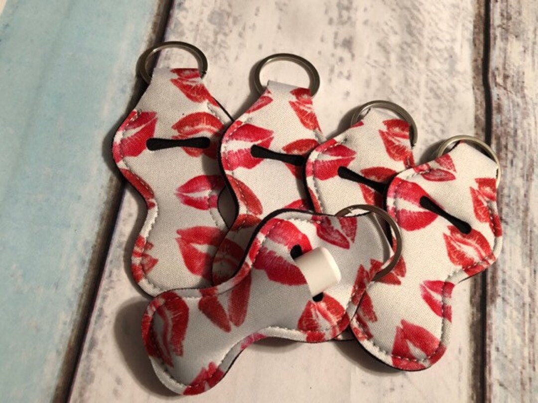 Chapstick Key Chain/ Chapstick Holder/ Lip Gloss Key Chain/ Holder Red ...