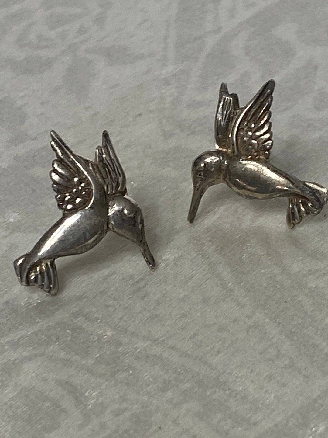 Sterling Silver 925 Hummingbird Humming Bird Pierced Earrings Figural ...
