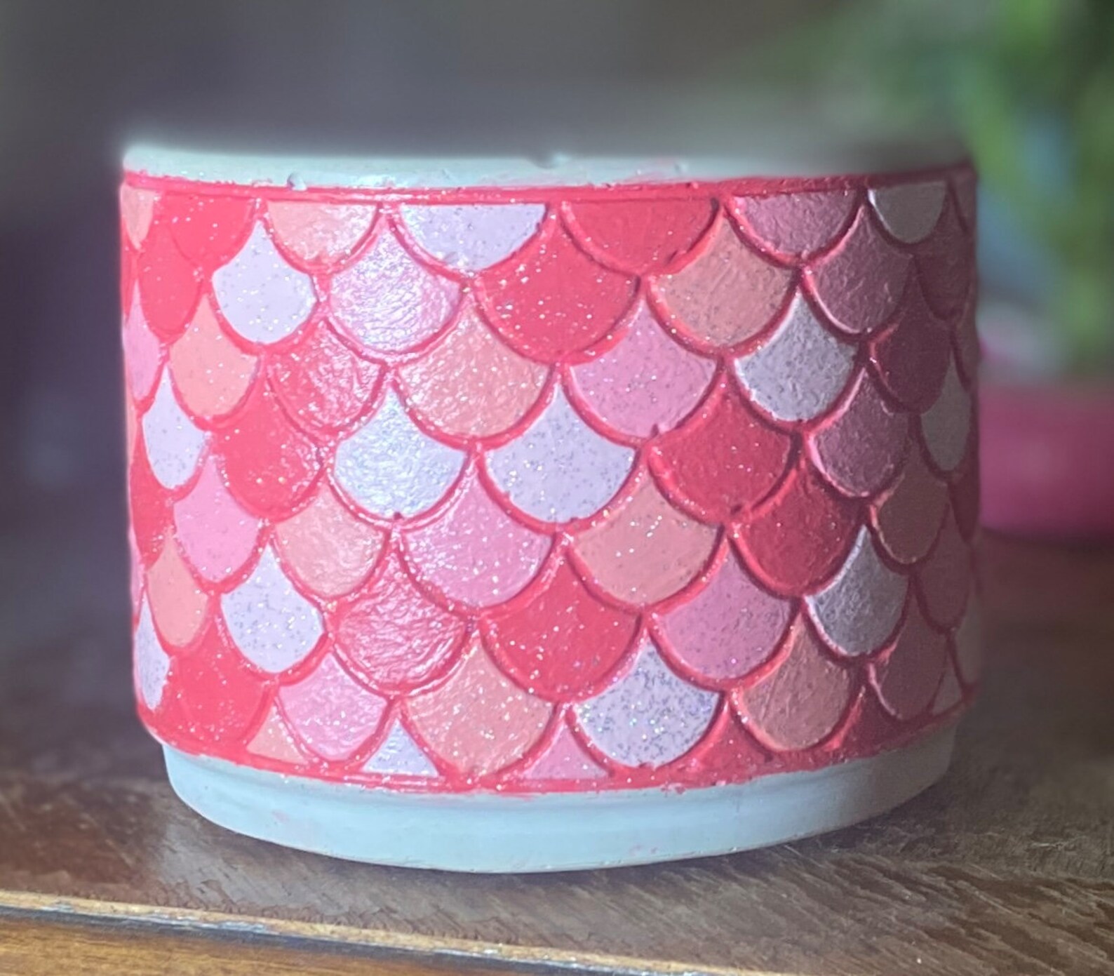 Sparkly Mermaid Planter Pot | Glittery Fish Scales | Handmade Hand ...
