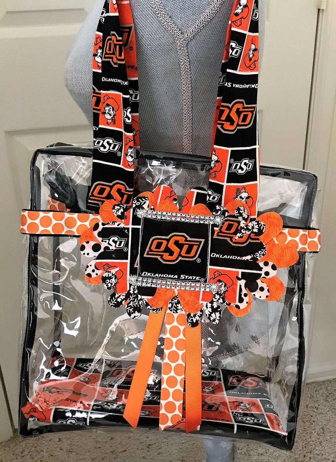 Hand-decorated Clear Stadium Totes With Oklahoma State University Theme ...