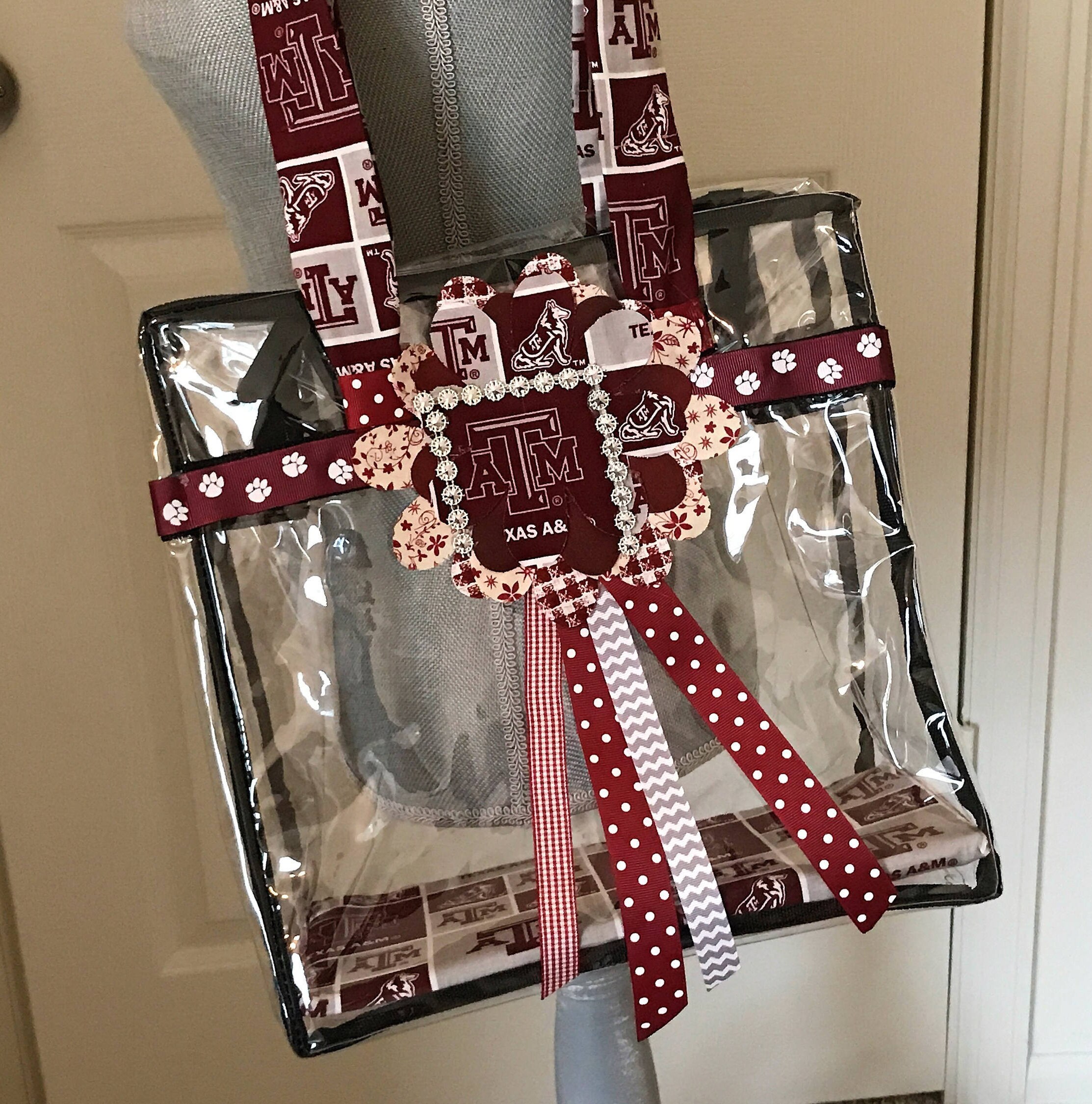 Hand-decorated Clear Stadium Approved Totes in University of Texas ...