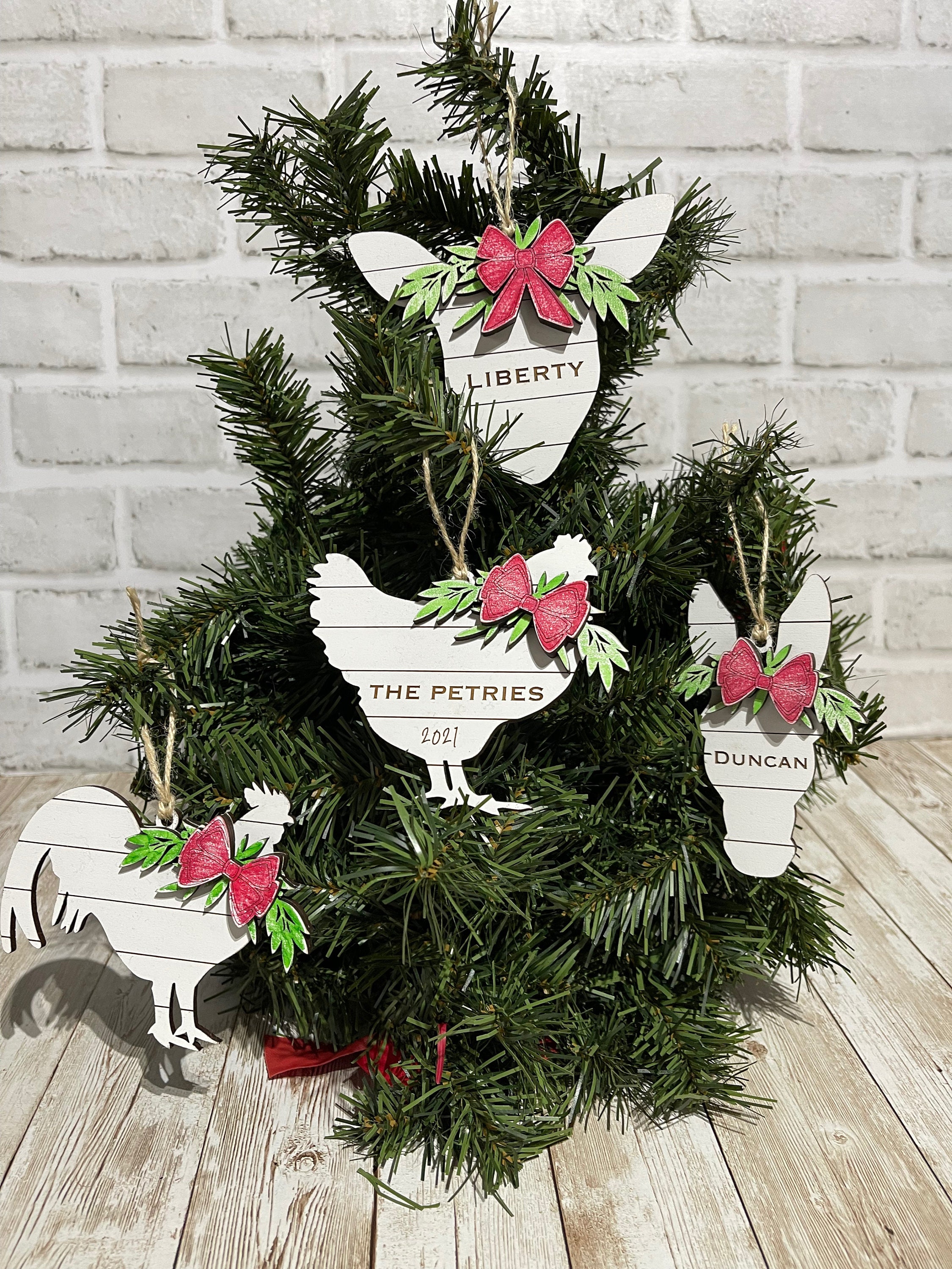 Rustic Christmas Farm Animal Ornaments Shiplap 3D Horse | Etsy