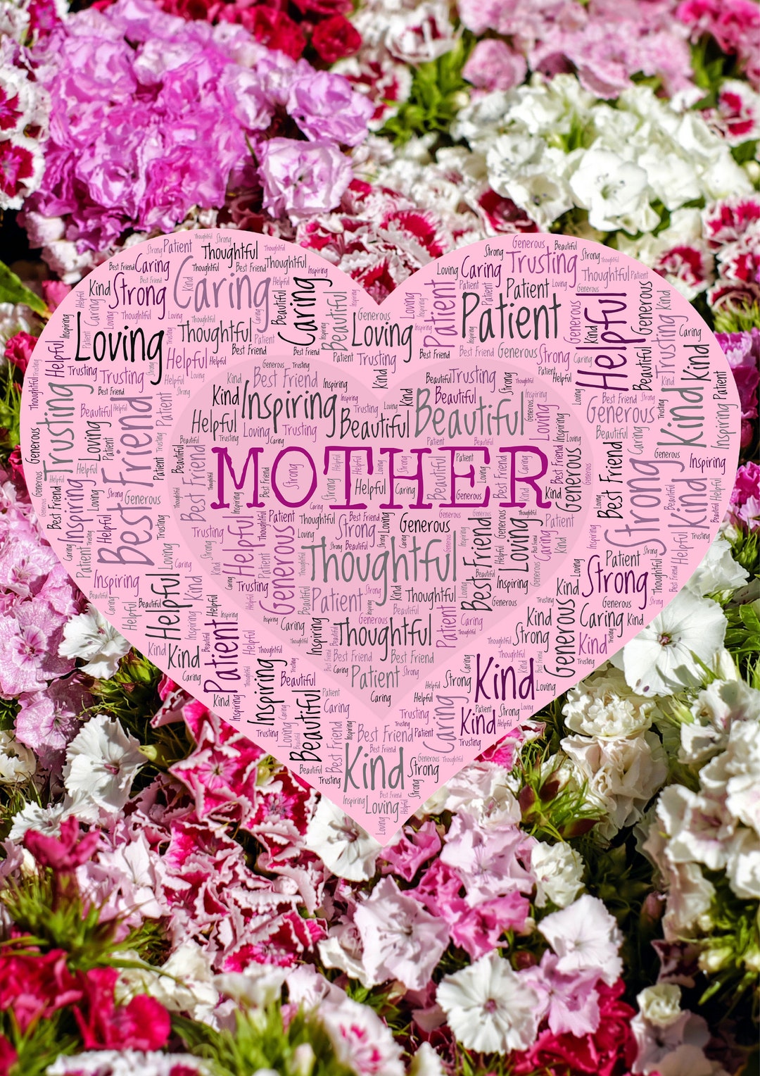 Mother Word Cloud on Flower Background. High Quality PNG to Download ...