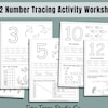 1-12 Number Tracing Activities Bundle, Preschool and Kindergarten ...