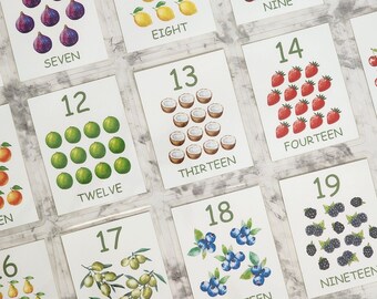 1-20 LAMINATED NUMBER FLASHCARDS, Ocean Animals Number Cards, Preschool ...