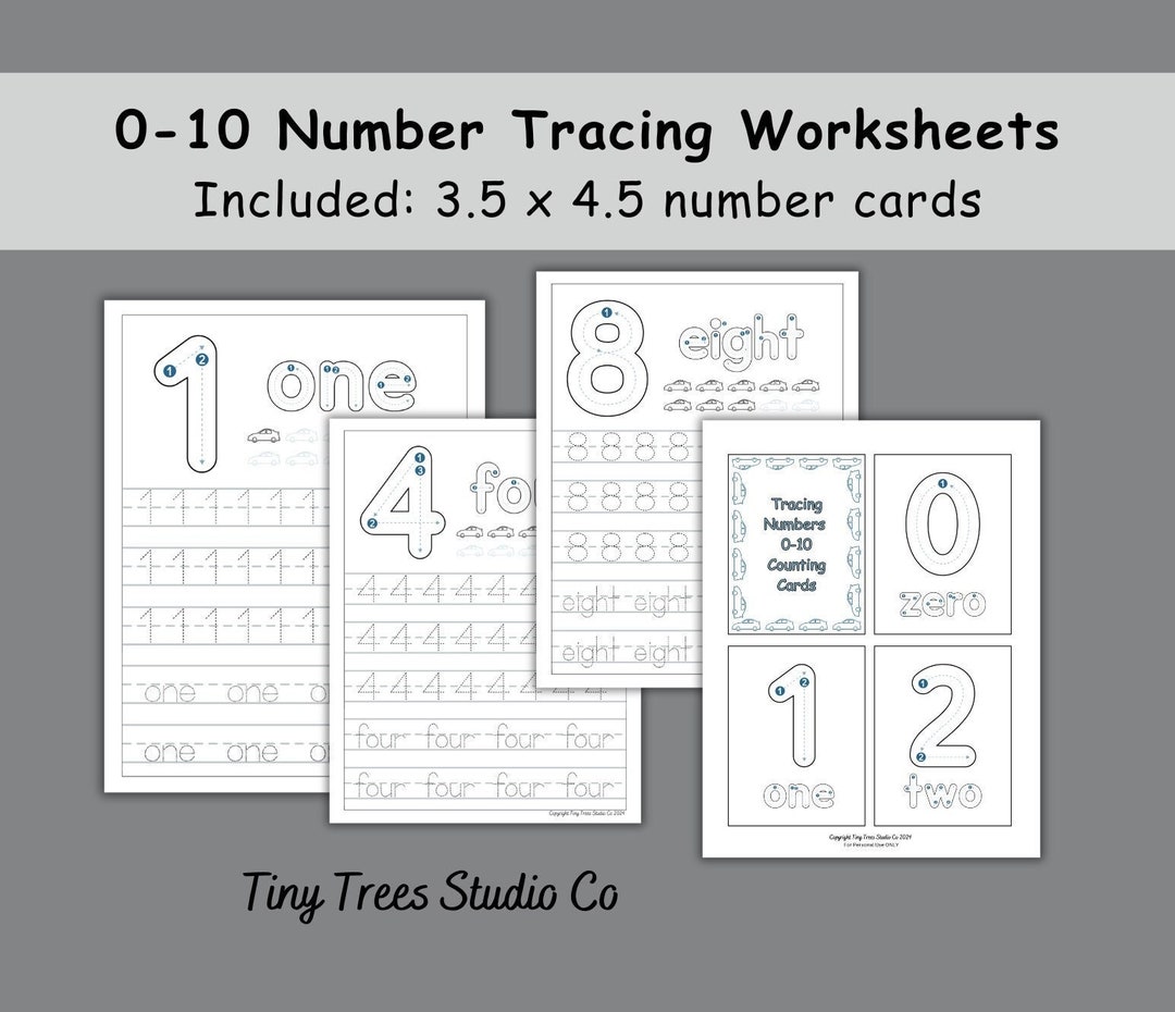 0-10 Numbers Tracing Packet and Number Cards, Preschool and ...