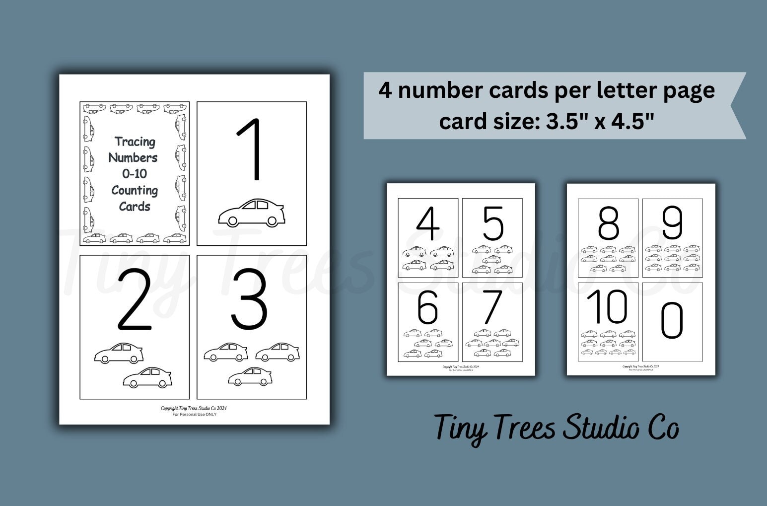 0-10 Car Number Flashcards, Digital Download, Preschool Homeschool ...