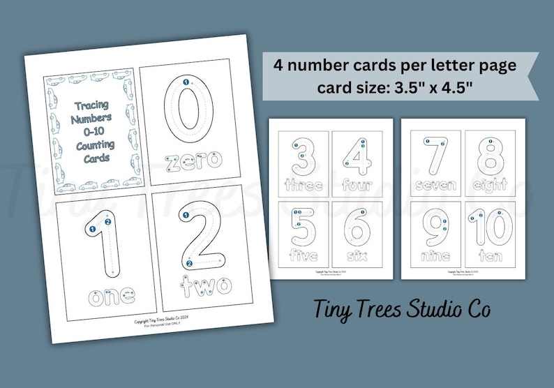 0-10 Number Tracing Cards, Digital Download, Preschool Homeschool ...