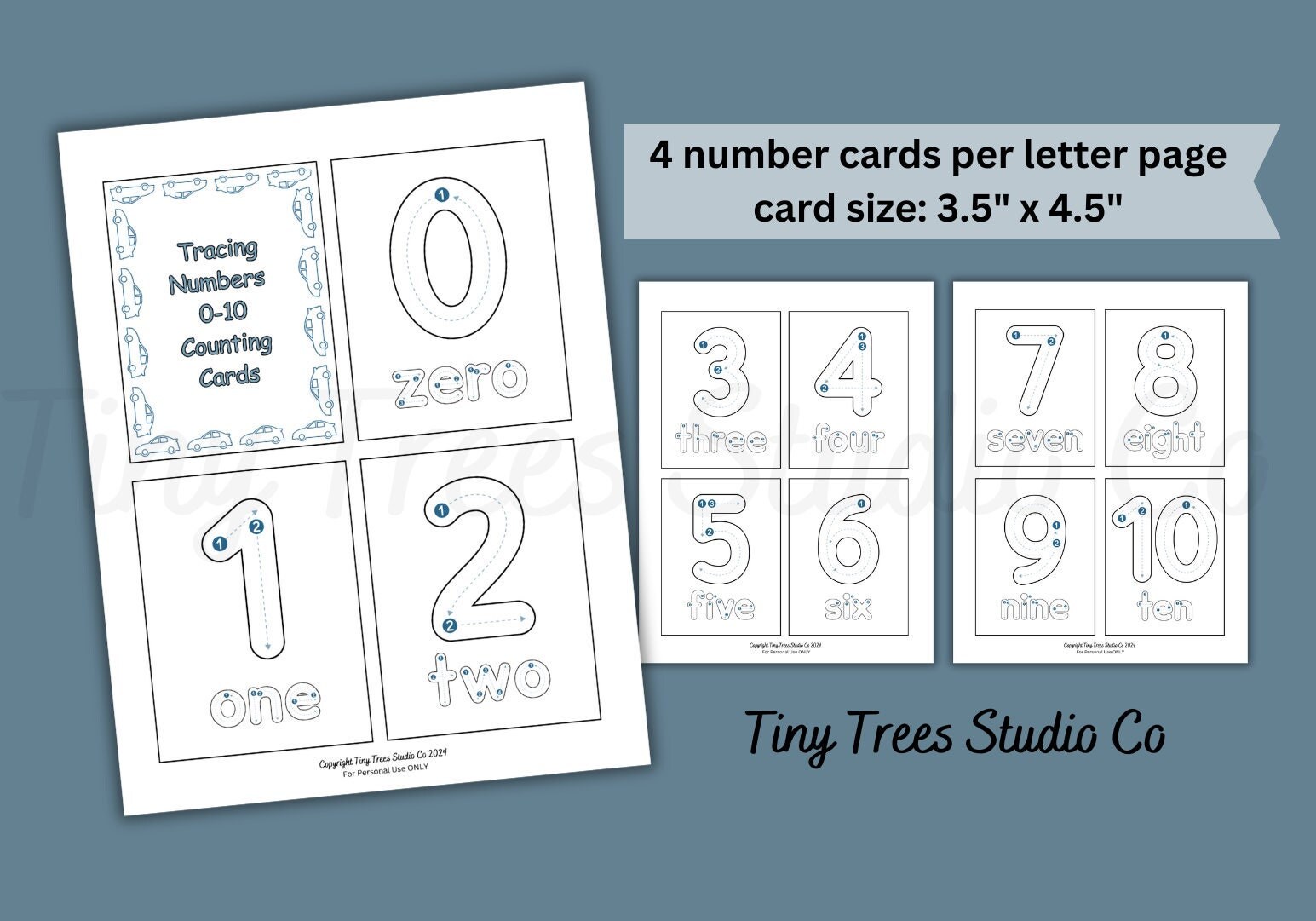 0-10 Number Tracing Cards, Digital Download, Preschool Homeschool ...