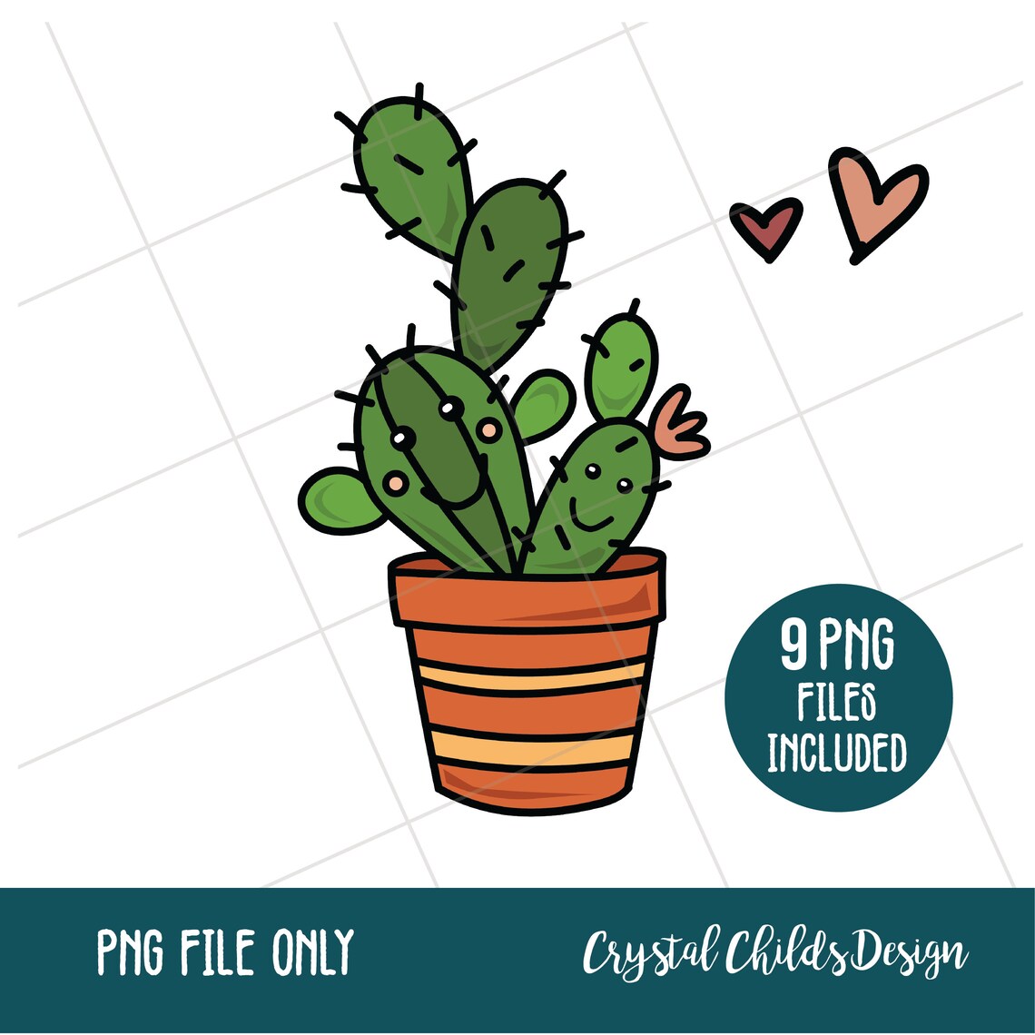 Valentine Cactus PNG Clipart Bundle Cactus Clipart Valentine | Etsy
