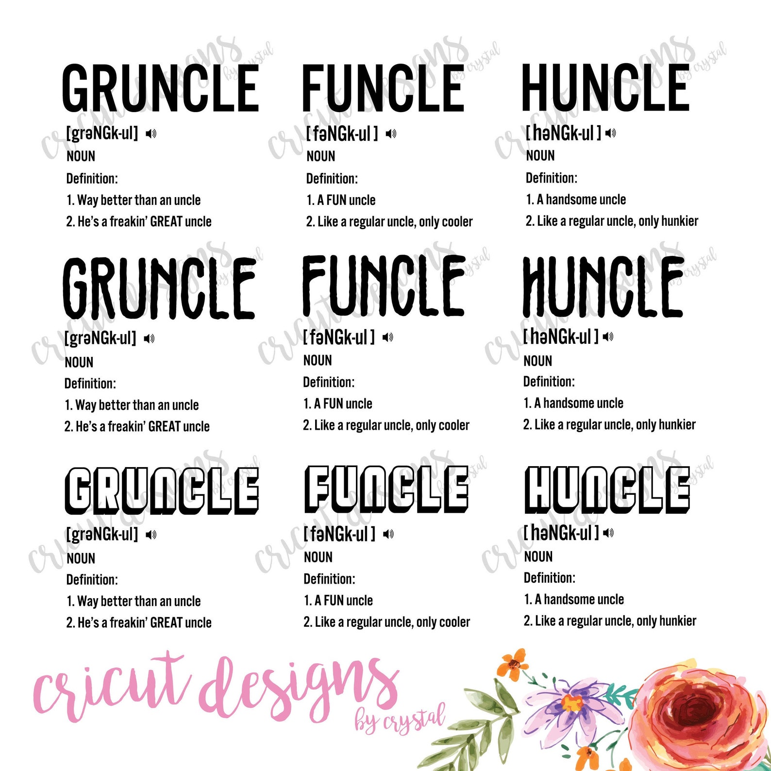 Uncle SVG Bundle Guncle Funcle Huncle SVG Bundles Uncle - Etsy