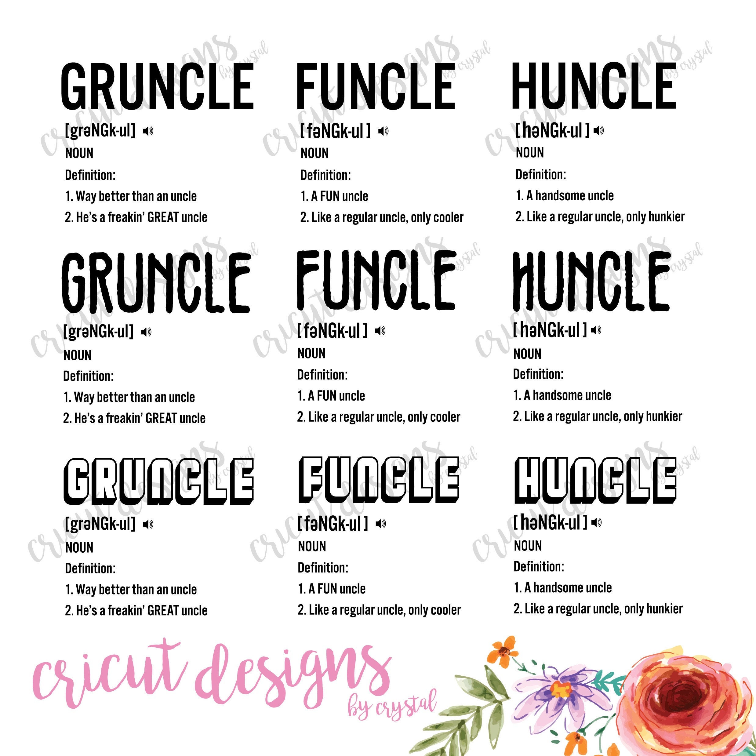 Uncle SVG Bundle Guncle Funcle Huncle SVG Bundles Uncle - Etsy