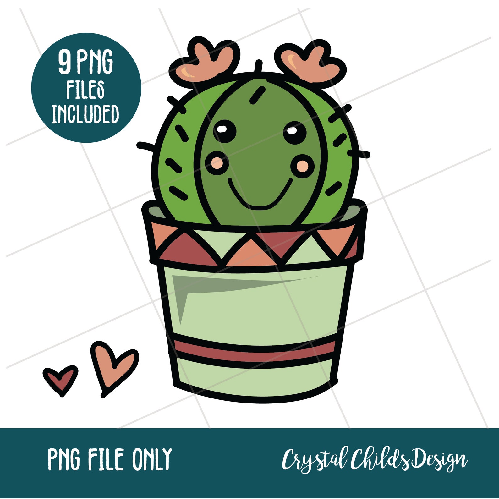 Valentine Cactus PNG Clipart Bundle, Cactus Clipart, Valentine Clip Art ...