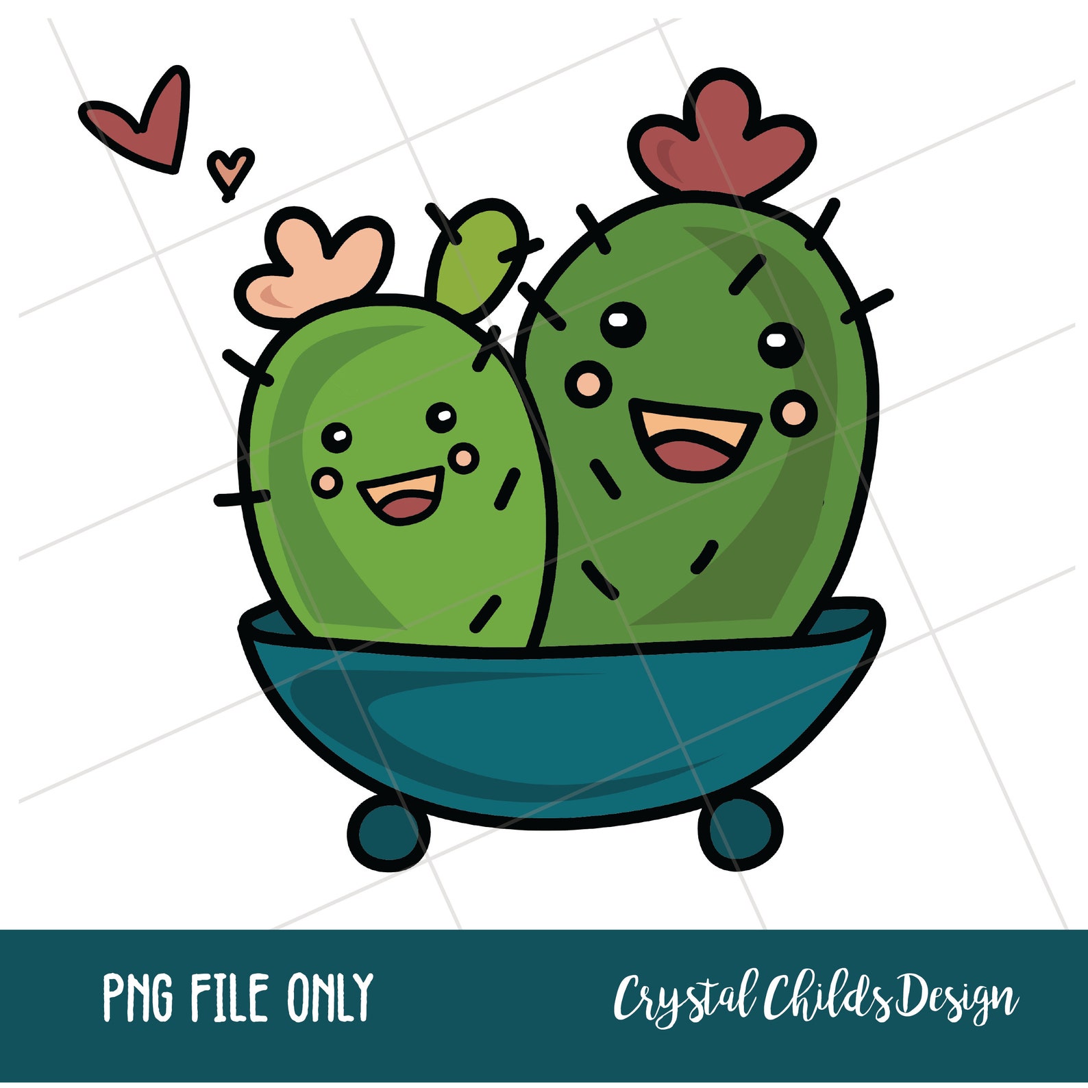 Valentine Cactus PNG Clipart Bundle, Cactus Clipart, Valentine Clip Art ...