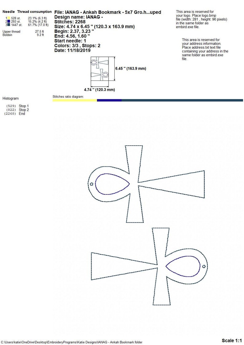 Ankh Bookmarks Embroidery Design Digital File - Etsy