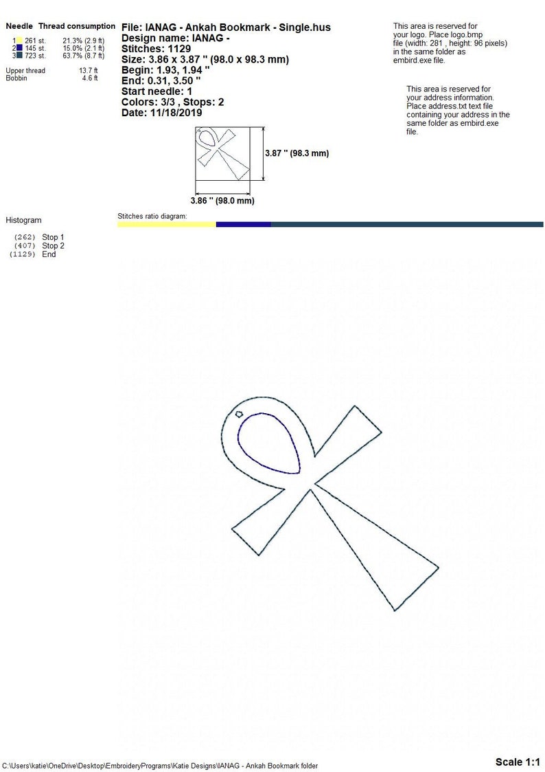 Ankh Bookmarks Embroidery Design Digital File - Etsy