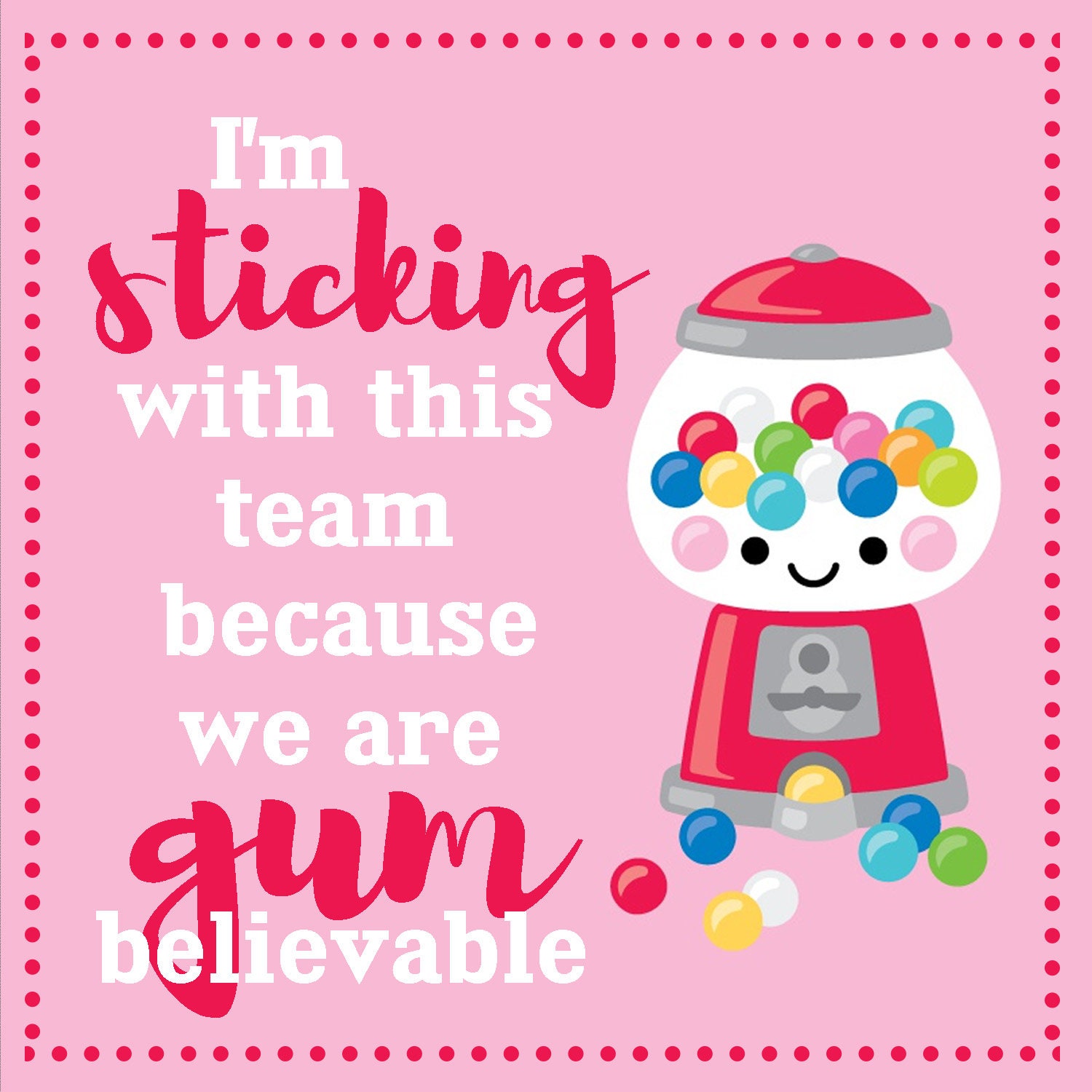 Gum and Sticker Team Treat Tag Digital Download - Etsy