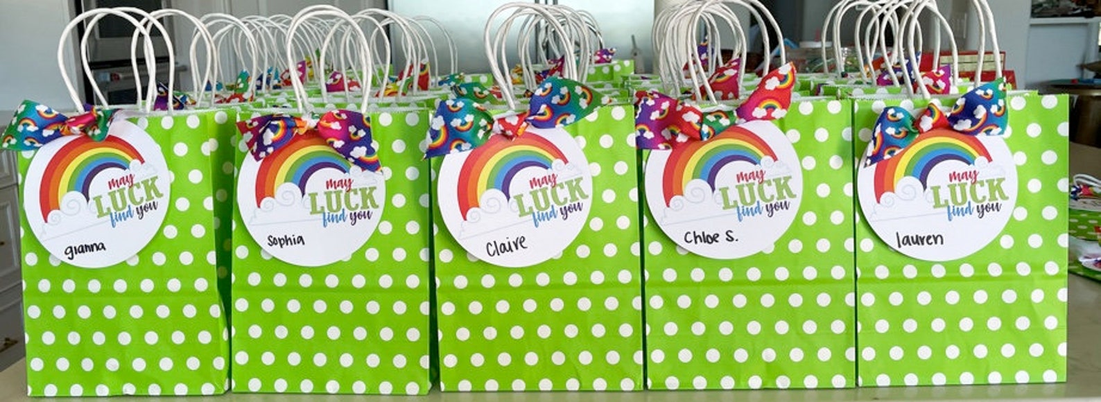Rainbow Good Luck Snack Bag Tag - Etsy