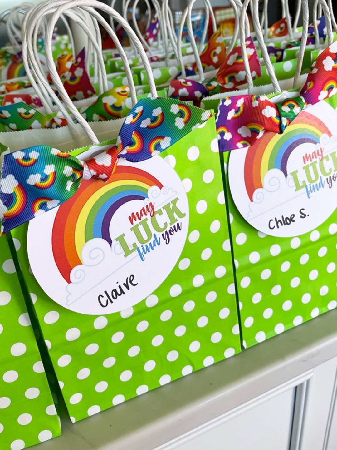 Rainbow Good Luck Snack Bag Tag - Etsy