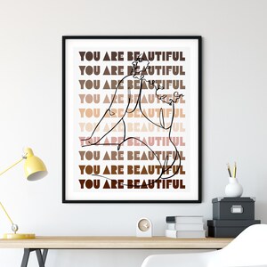 Body Positive Line Drawing You Are Beautiful 8 X | Etsy