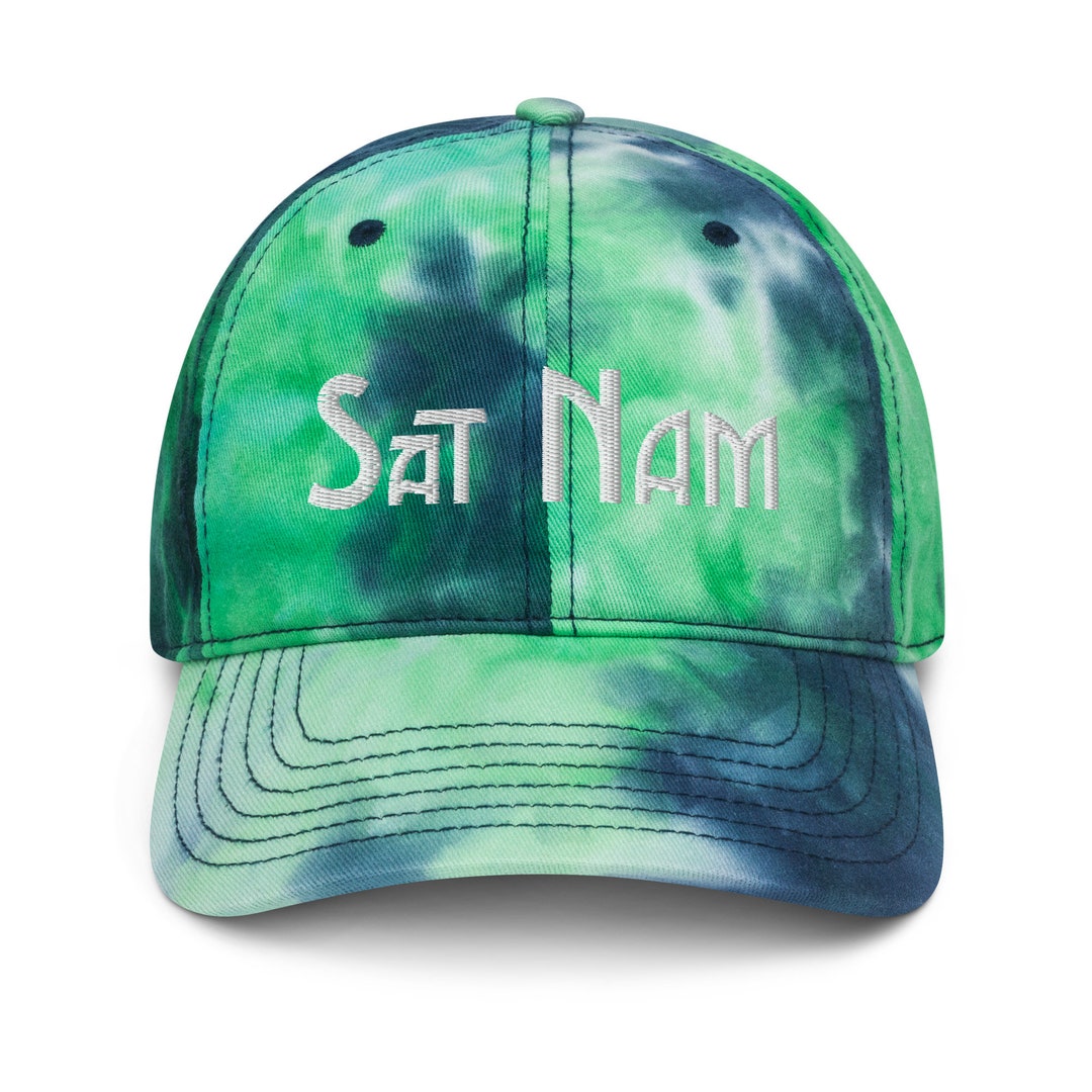 Sat Nam Embroidered Tie Dye Hat, Sikh Religion Cap, Kundalini Yoga ...