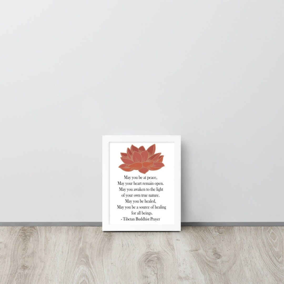 Buddhist Blessing With Red Lotus Flower 8 X 10 Framed Art Print ...