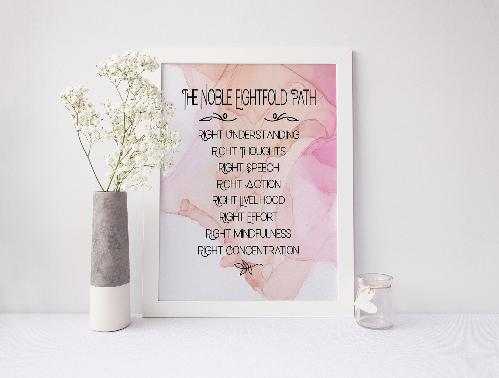 Buddhist Noble Eightfold Path Printable Art With Soft Ink - Etsy