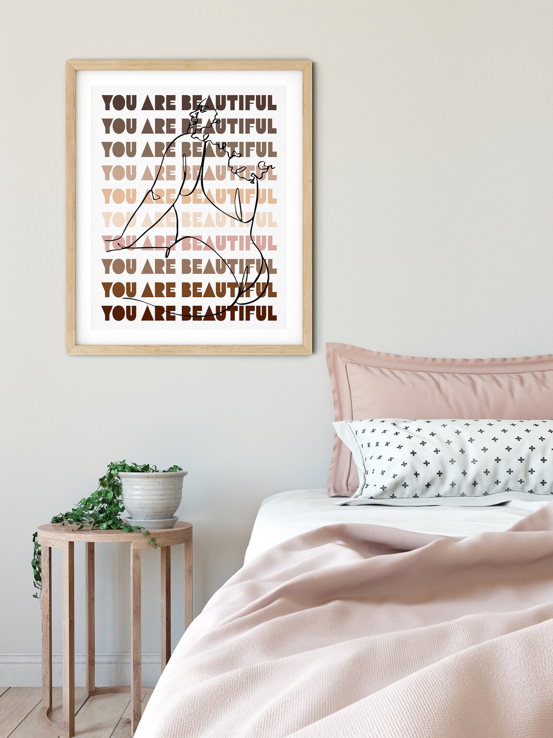 Body Positive Line Drawing You Are Beautiful Unframed Poster | Etsy