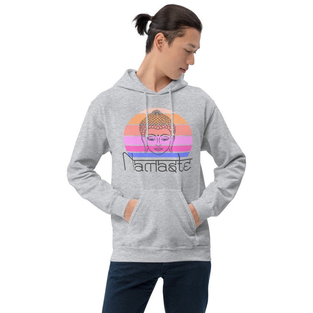 Acogedora sudadera con capucha espiritual con Namaste y una cabeza de ...