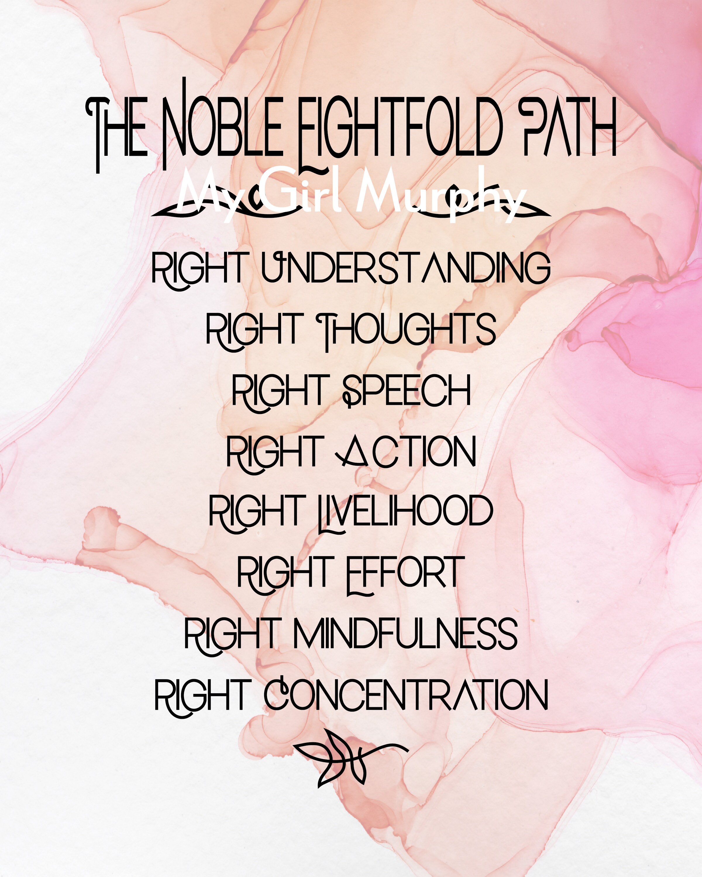 Buddhist Noble Eightfold path printable art with soft ink | Etsy