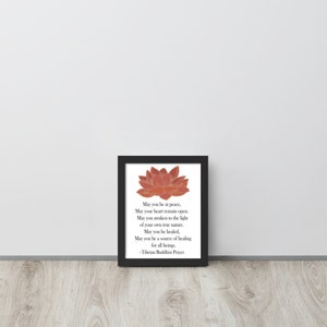 Buddhist Blessing With Red Lotus Flower 8 X 10 Framed Art Print ...