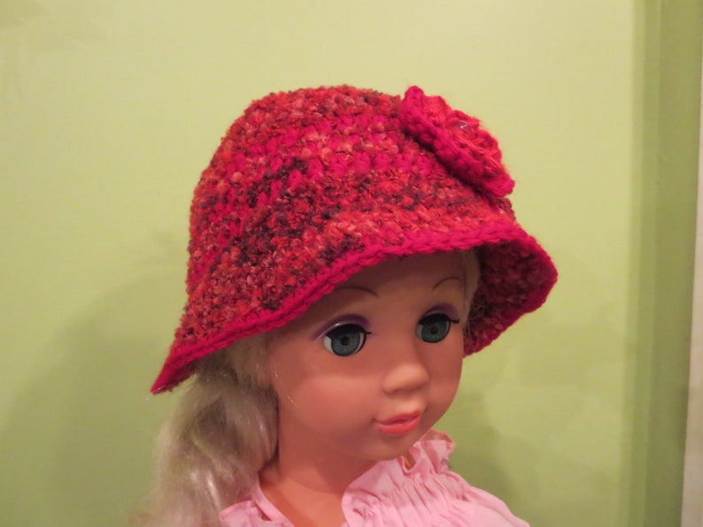 Crochet Red Hat With Flowers, Crochet Hat for Girls - Etsy