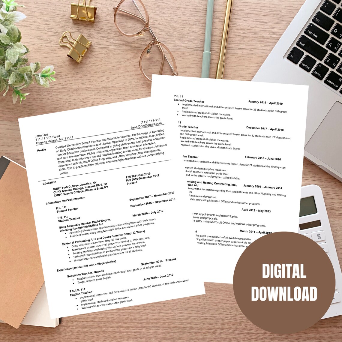 Resume Template Job Application - Etsy