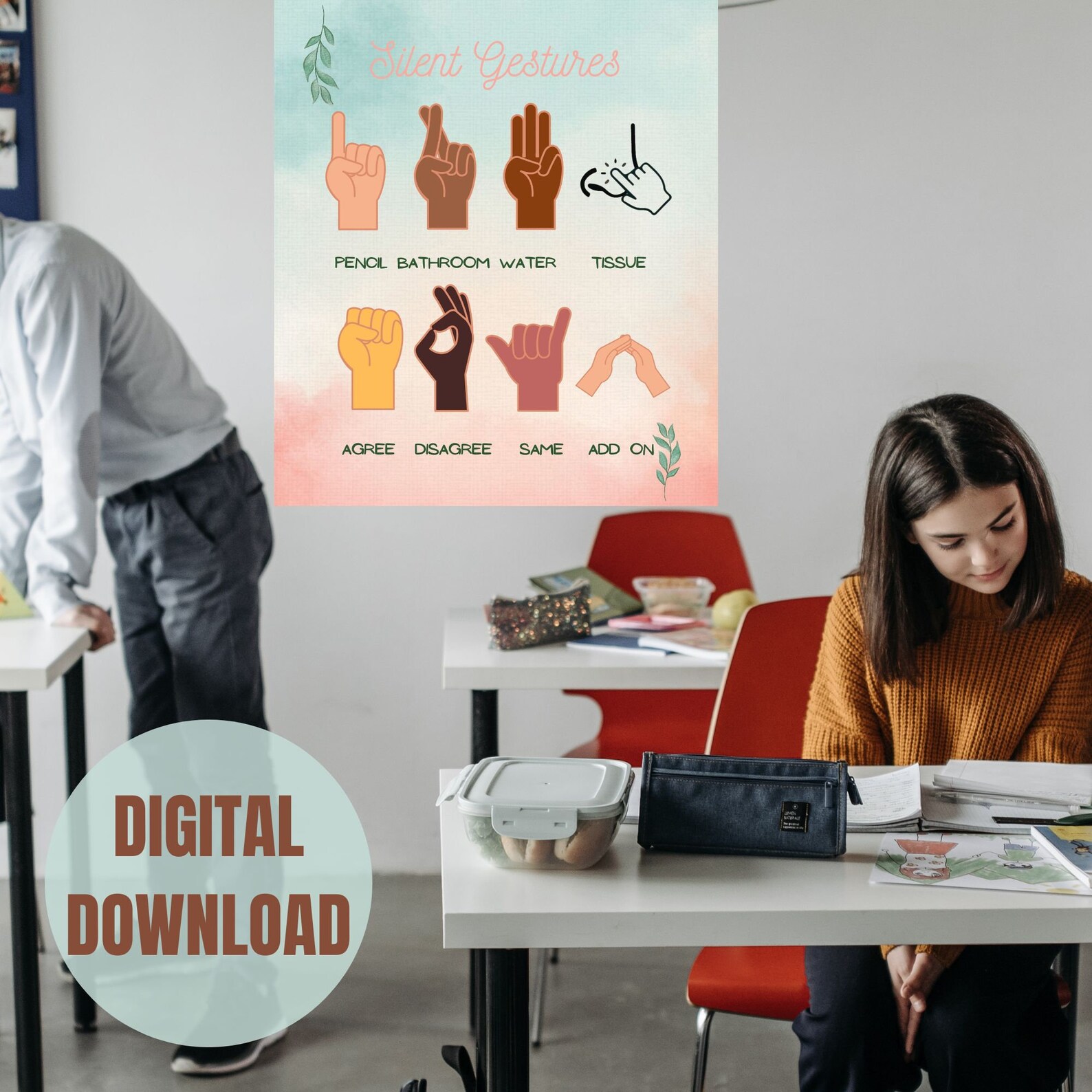 Editable Classroom Hand Signals Posters/ Classroom Posters/ Elementary ...