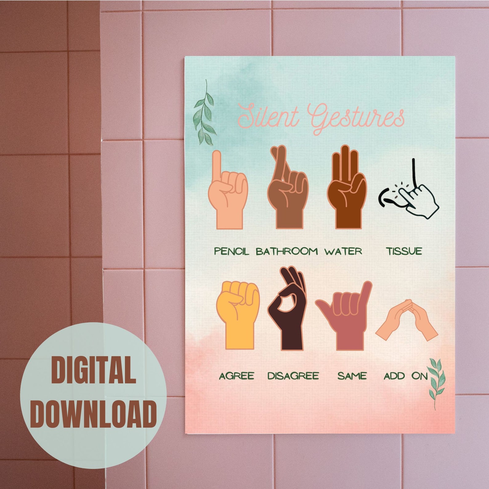 Editable Classroom Hand Signals Posters/ Classroom Posters/ Elementary ...