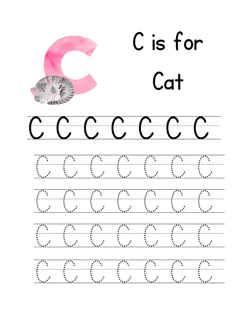 Uppercase Alphabet Letter Practice Printable - Etsy