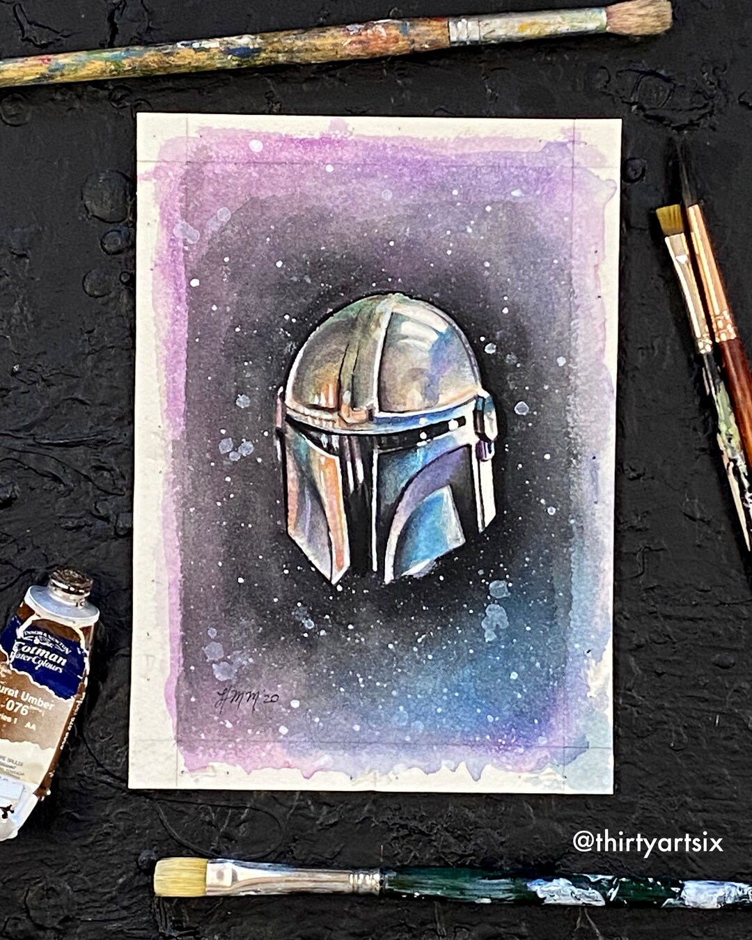 Mando ORIGINAL Watercolor Painting 4x6" - Etsy